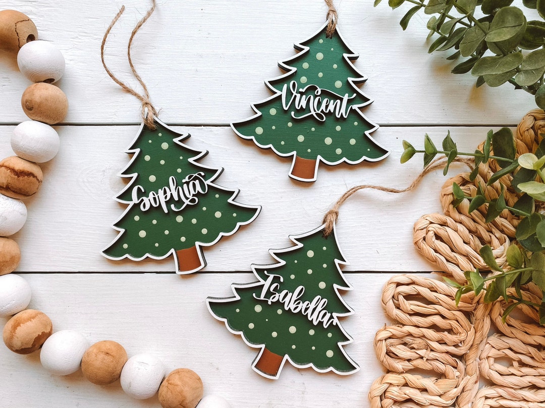 Custom 3D Christmas Tree Stocking Tags/gift Tags/ornament - 4 ...