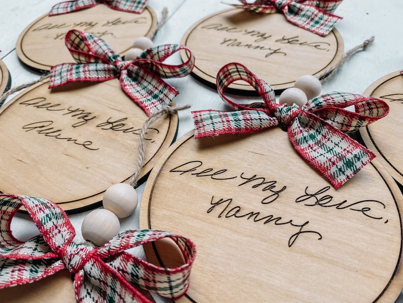 Personal Handwriting Ornament 4.5 Large Round Christmas - Etsy