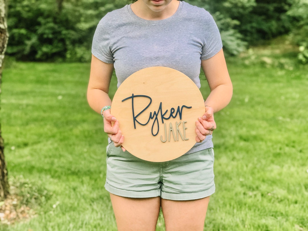 Custom 3D First & Middle Name Sign Round Name Sign Nursery Name Sign ...