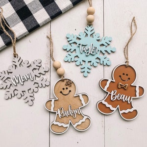 Custom 3D Gingerbread/snowflake Stocking Tags/gift Tags - 4” Christmas ...