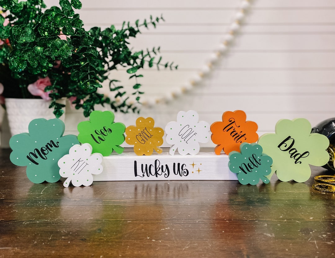 Personalized 4 Leaf Clover Block - Wooden Clover Block - Custom Block ...
