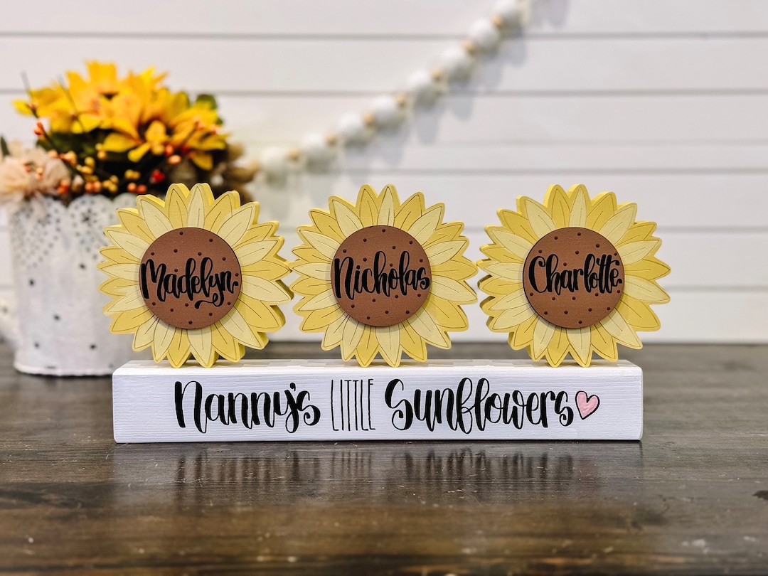 Custom Sunflower Block - Summer Tiered Tray Decor - Custom Wooden ...