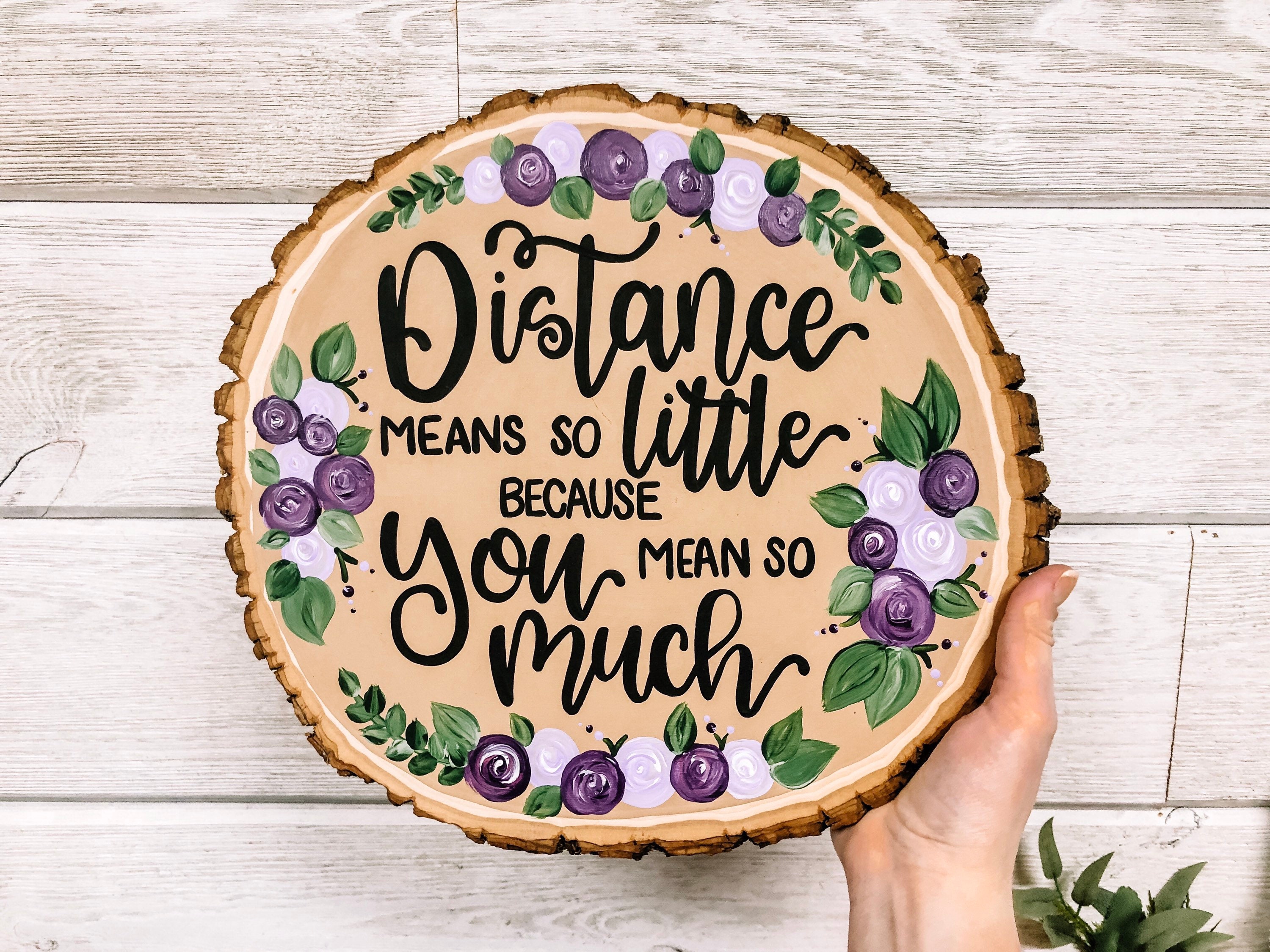 Custom Painted Wood Slice Sign 3D Laser Cut Lettering | Etsy