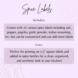 Spice Labels Customizable Canva Template - Etsy