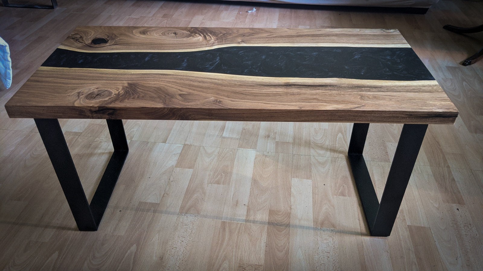 Custom Coffee Epoxy River Table Blackblue Cherry Walnut | Etsy