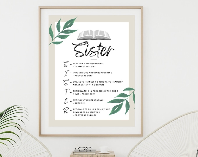 JW Sister Acrostic Poem Printable | Digital Download - Etsy