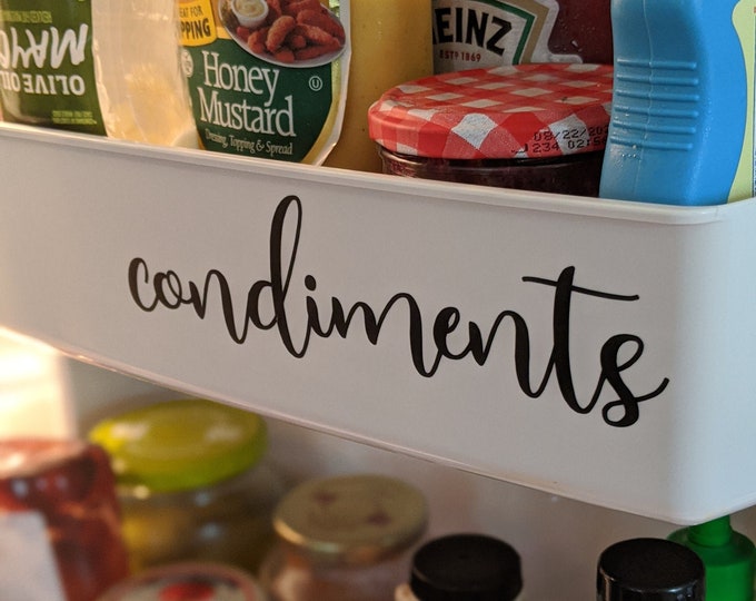 Custom Fridge Organization Label Vinyl Decal Stickers | Refrigerator ...