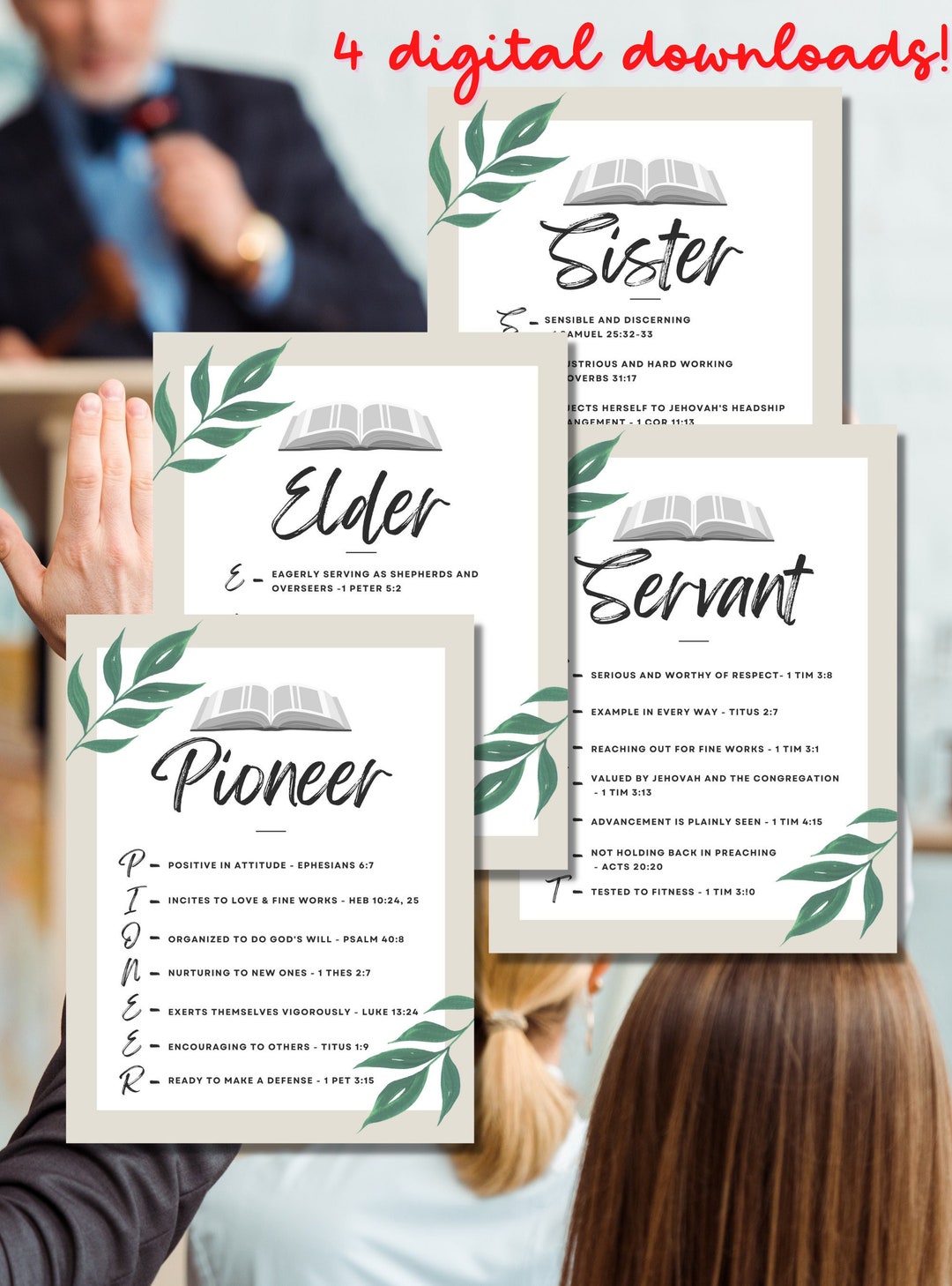 JW Acrostic Poem Printable Set of 4 | Digital Download | JW Gifts - Etsy