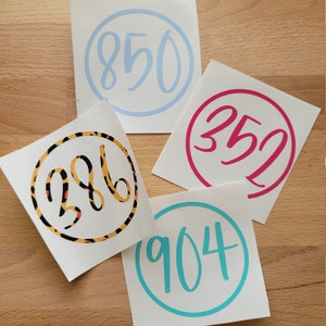 Custom Area Code Vinyl Decal Sticker - Etsy