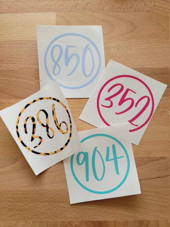 Custom Area Code Vinyl Decal Sticker - Etsy