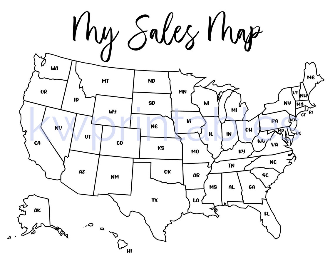 My Sales Map Printable Digital Download Order Tracker Etsy - Etsy