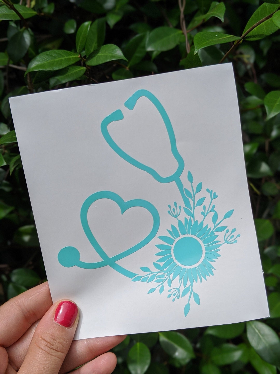 Floral Stethoscope Vinyl Decal Sticker | Nurse Car Decal | Doctor Car ...