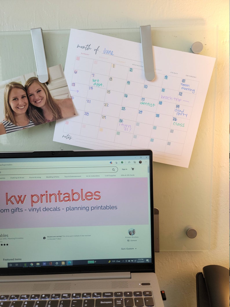 Colorful Minimalist Perpetual Calendar Printable Digital | Etsy