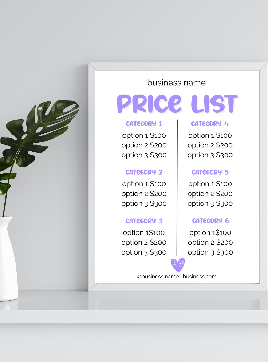 Small Business Price List Sign Template Editable Canva - Etsy