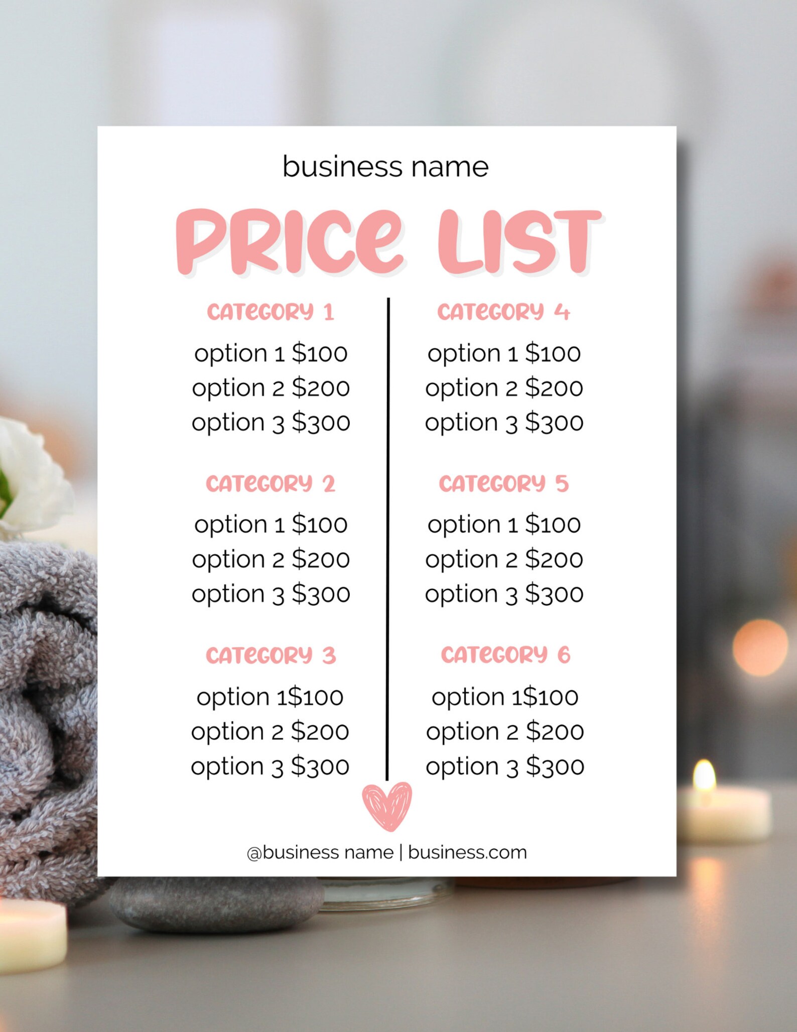 Small Business Price List Sign Template Editable Canva - Etsy