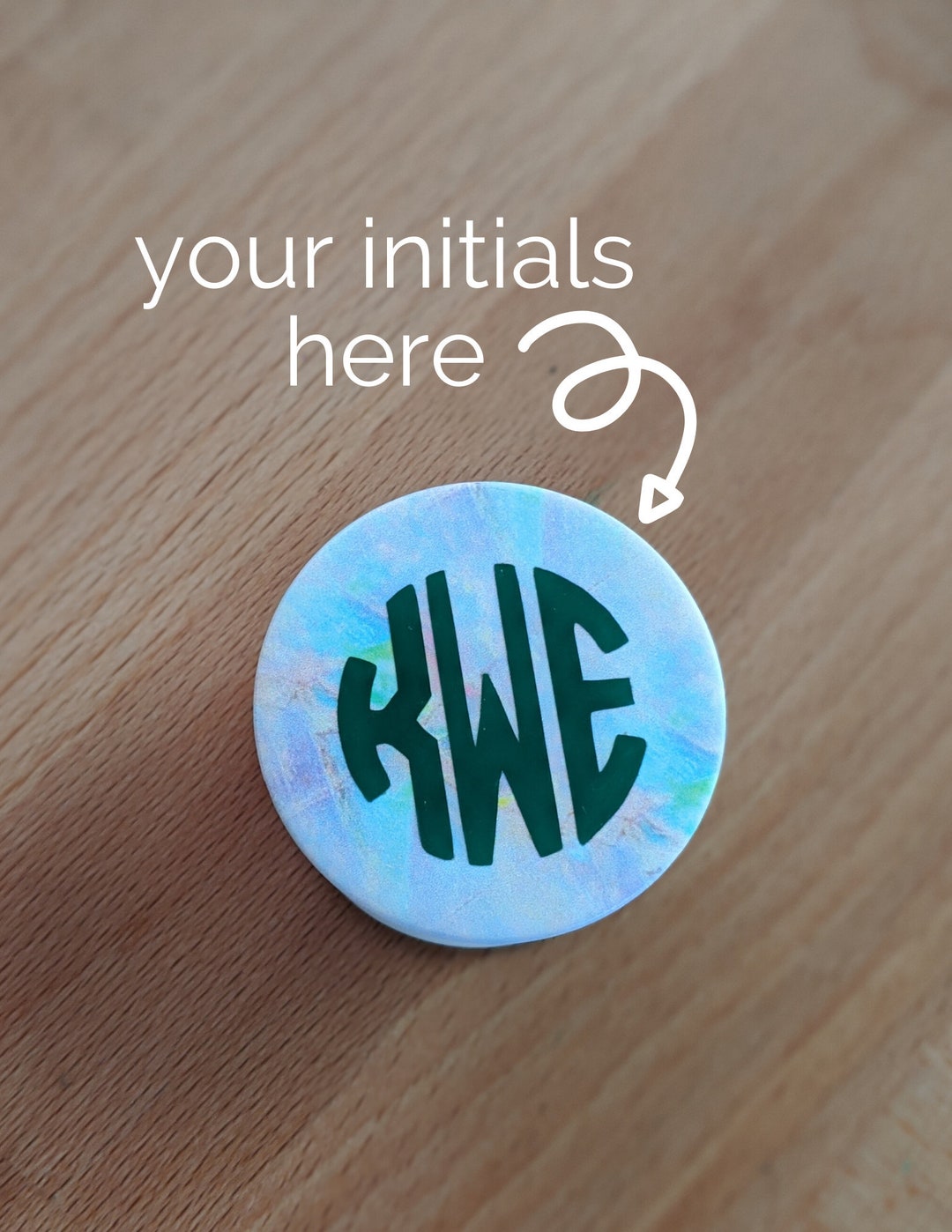 Phone Grip Circle Monogram Decal Sticker | Custom Colors Available! - Etsy