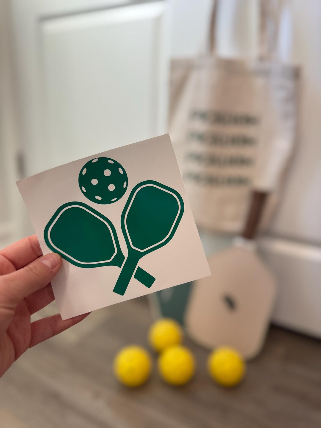 Pickleball Paddle Vinyl Decal Sticker | Pickleball Car Decal - Etsy