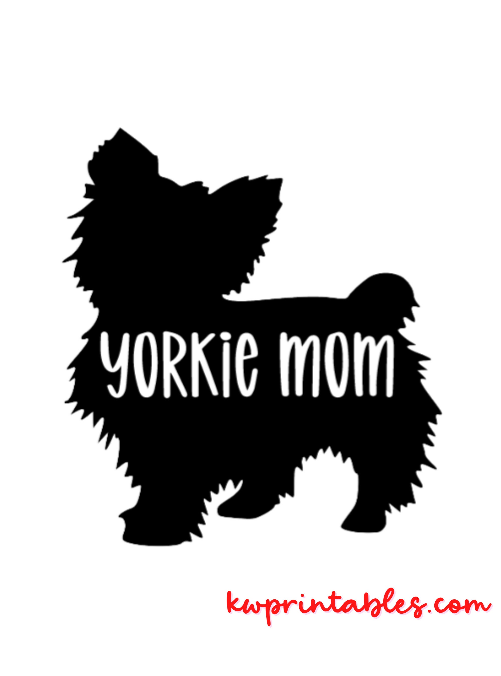 Yorkie Momvinyl Decal Sticker Yorkie Car Decal - Etsy