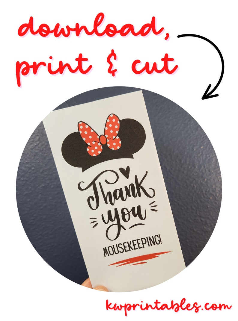 Mousekeeping Tip Envelope Print and Cut Template | Digital Download - Etsy
