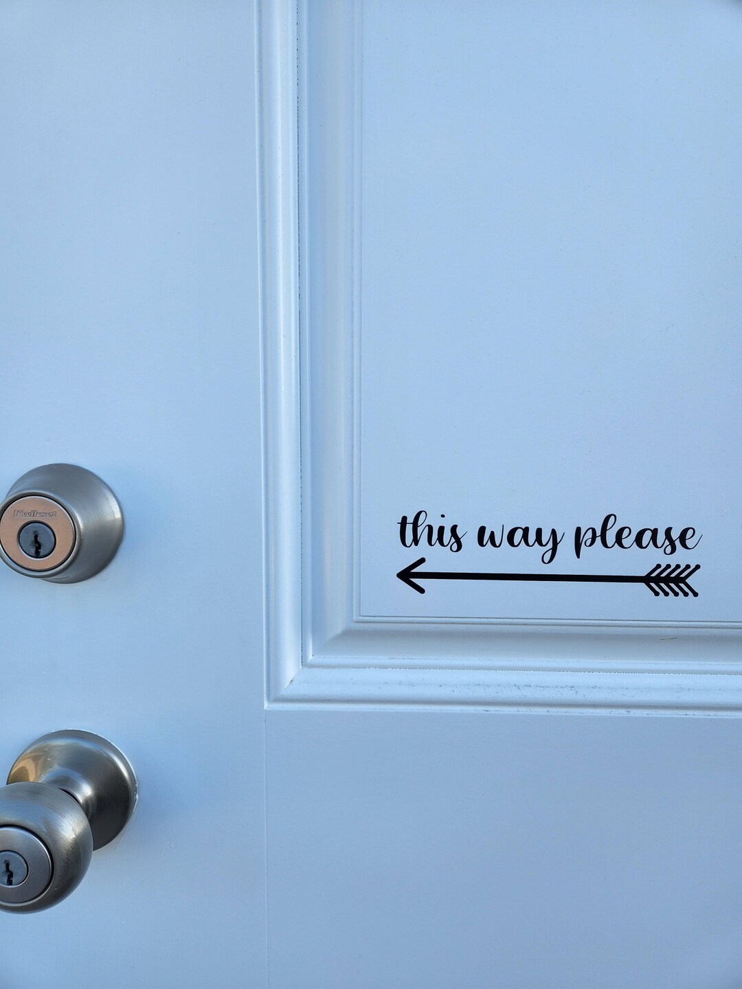 This Way Please Arrow Door Decal Sticker - Etsy