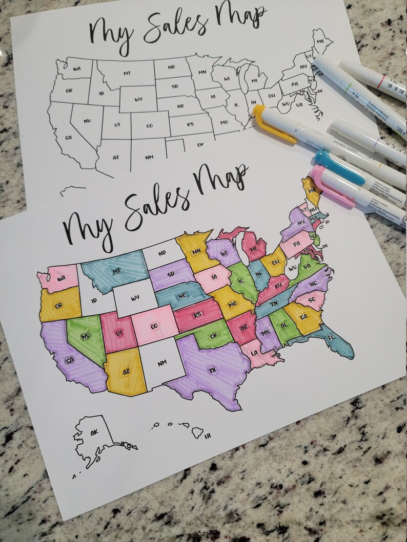 My Sales Map Printable Digital Download | Order Tracker | Etsy Order ...