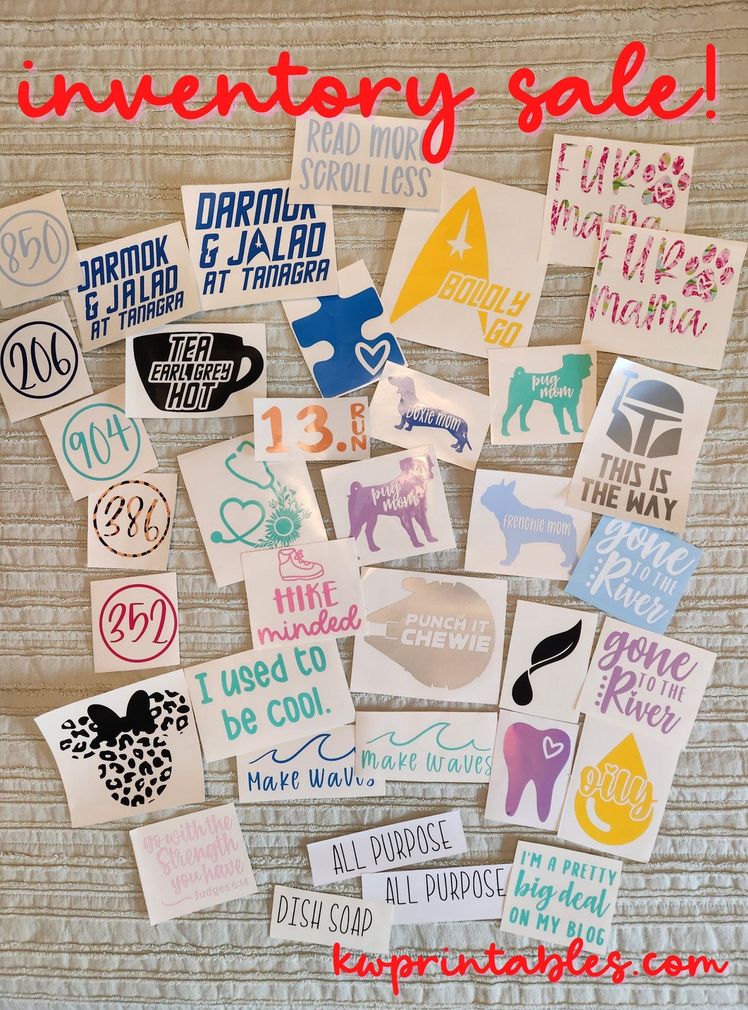 Discounted Decals! Inventory Sale - Etsy