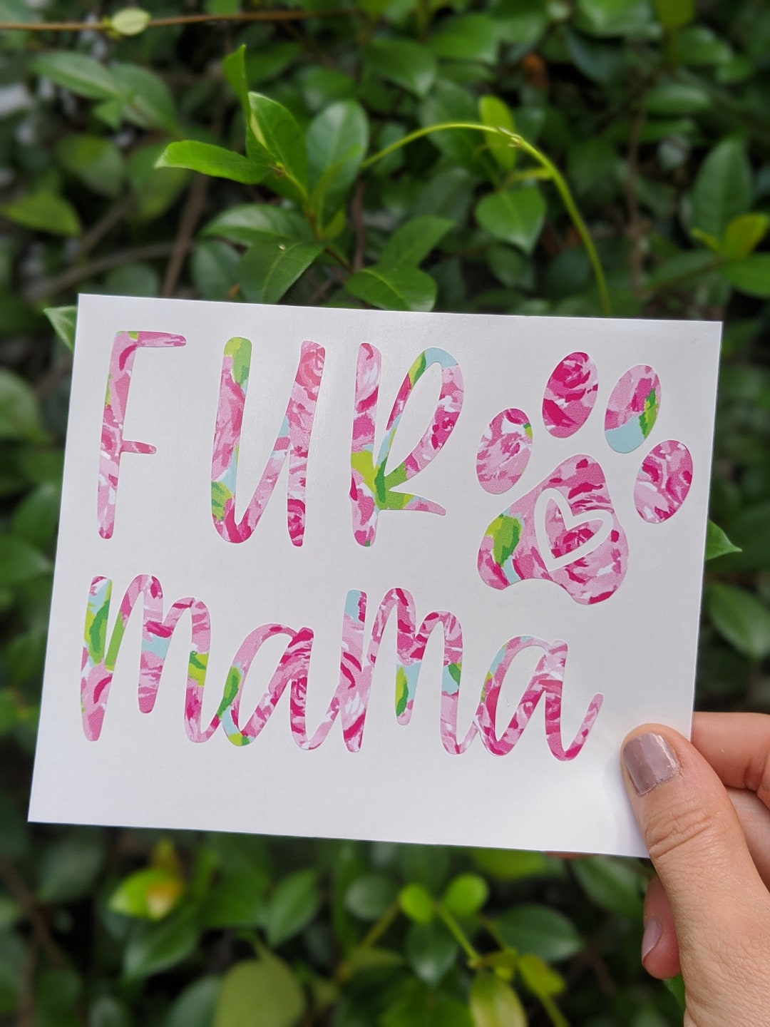 Fur Mama Vinyl Decal Sticker | Dog Mom Car Sticker | Laptop Decal - Etsy