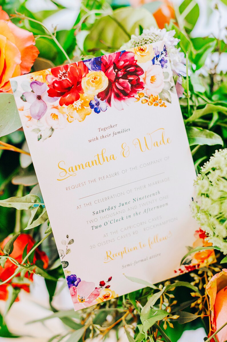 Save the Date / Invitation - Bright & Colorful Yellow Watercolour ...