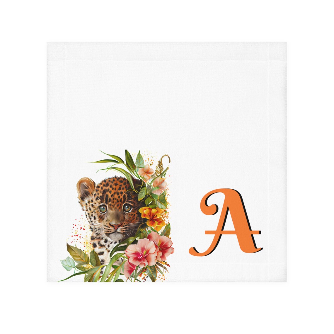 Wild Elegance: Leopard/ Panther Cub Face Towel With Optional Monogram ...