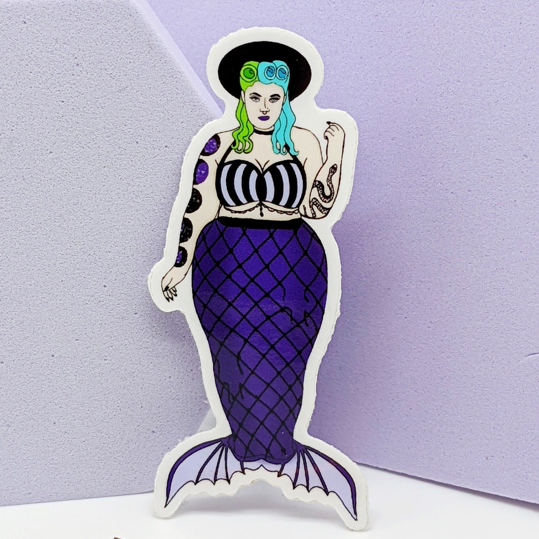 Goth Mermaid Sticker - Etsy
