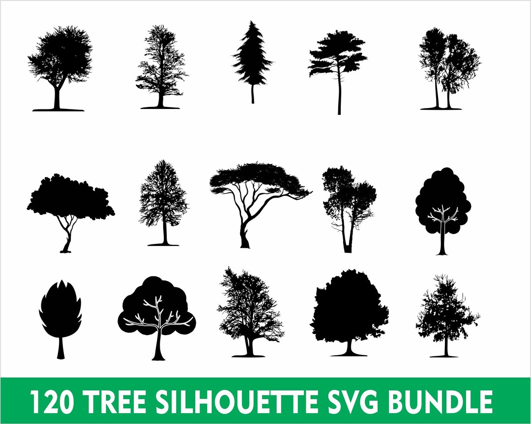 Tree Silhouette Svg, Tres Svg, Bush Svg, Woods Svg, Plants Svg, Forrest ...