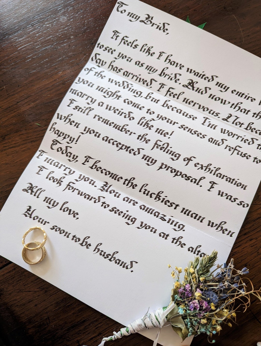 Personalised Wedding Day Letter to the Bride/groom - Etsy