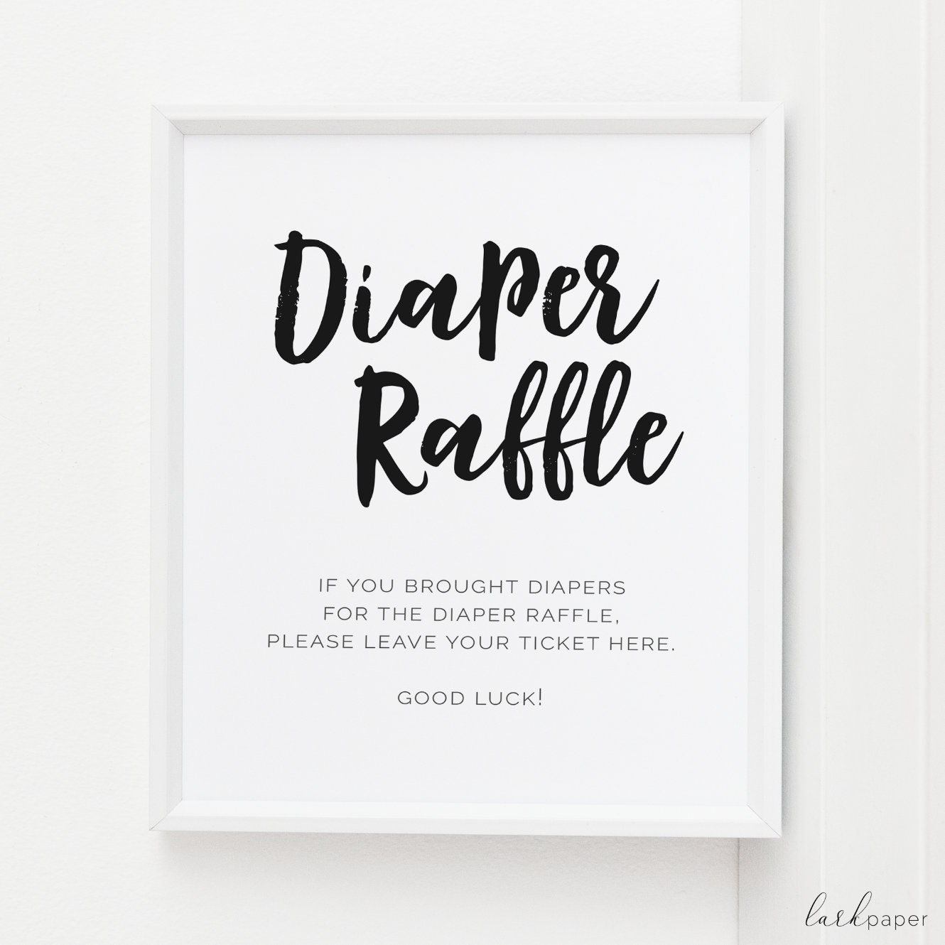 Diaper Raffle Sign Free Printable