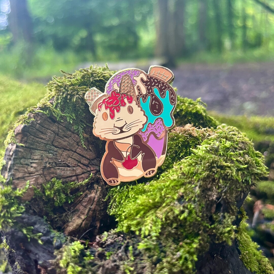 Ice Cream Squirrel Hard Enamel Pin Squirrel Pin Kawaii Cute Accessories ...
