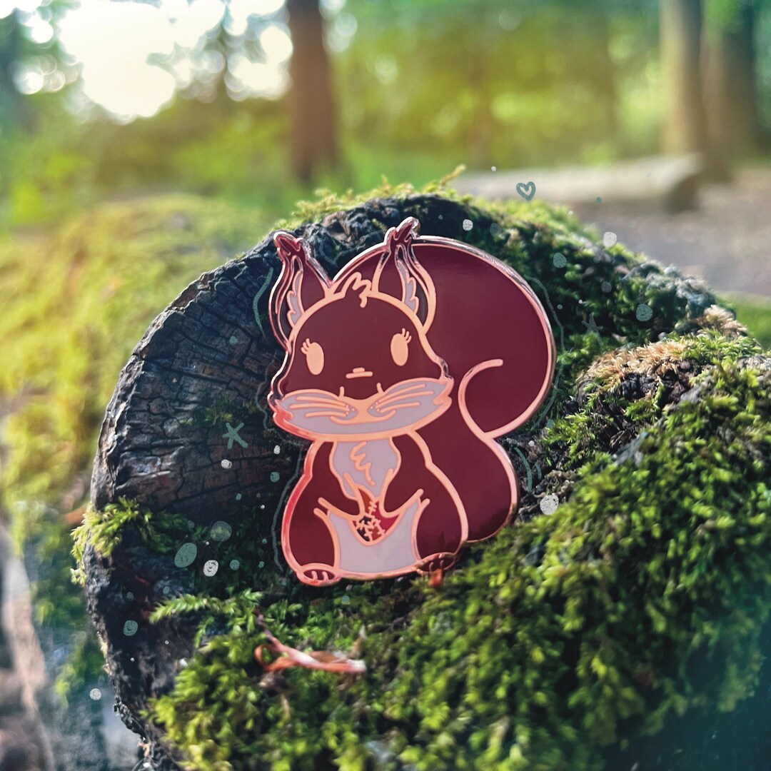 Tessa the Squirrel Hard Enamel Pin Squirrel Pin Kawaii - Etsy
