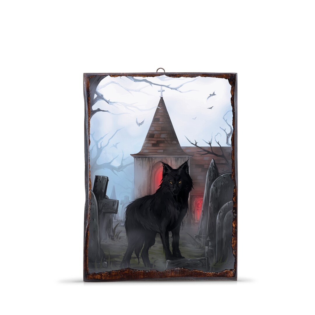 Church Grim Wall Hanging Wooden Frame Nordic Folklore - Etsy