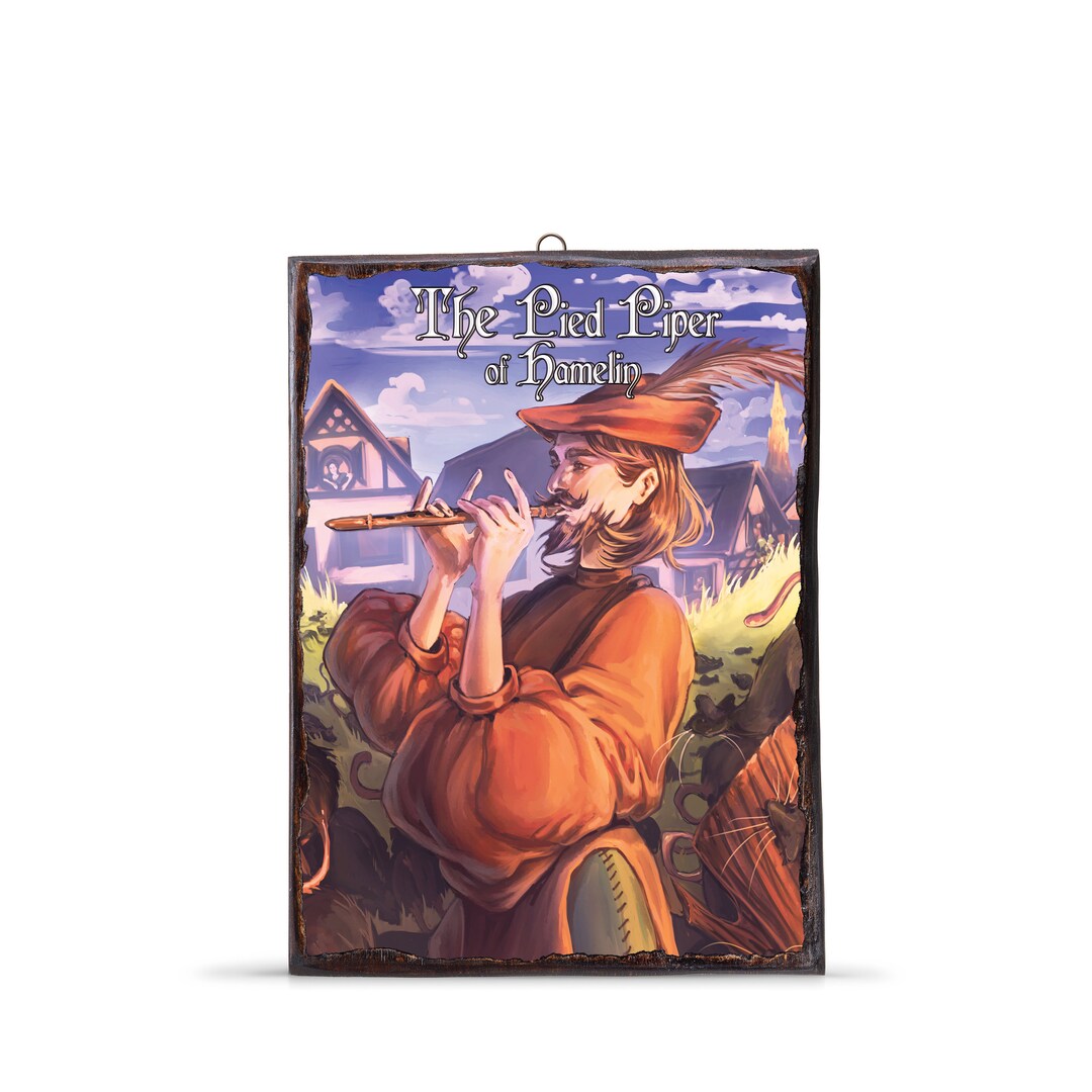 The Pied Piper of Hamelin Grimm Brothers Wooden Frame Dark Fairytales ...