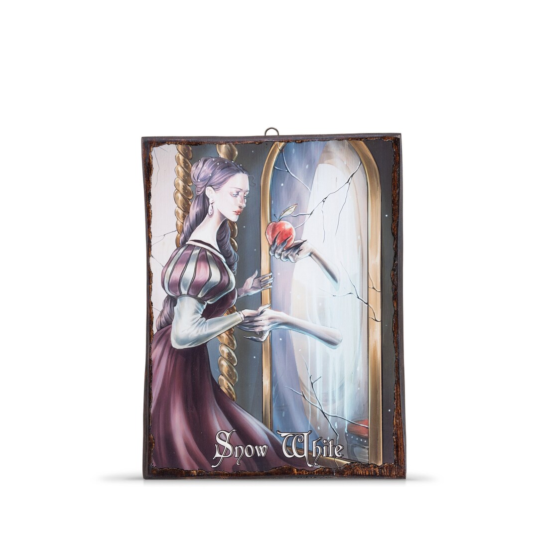 Snow White- Grimm Brothers- Wooden Frame - Dark Fairytales - Wood Art ...