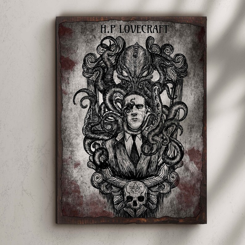 HP Lovecraft Wall Hanging Cthulhu Literary Gifts Horror | Etsy
