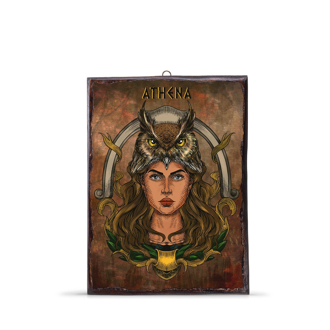 Athena - Goddess of Wisdom - Wall Hanging - Wooden Frame - Folktale ...
