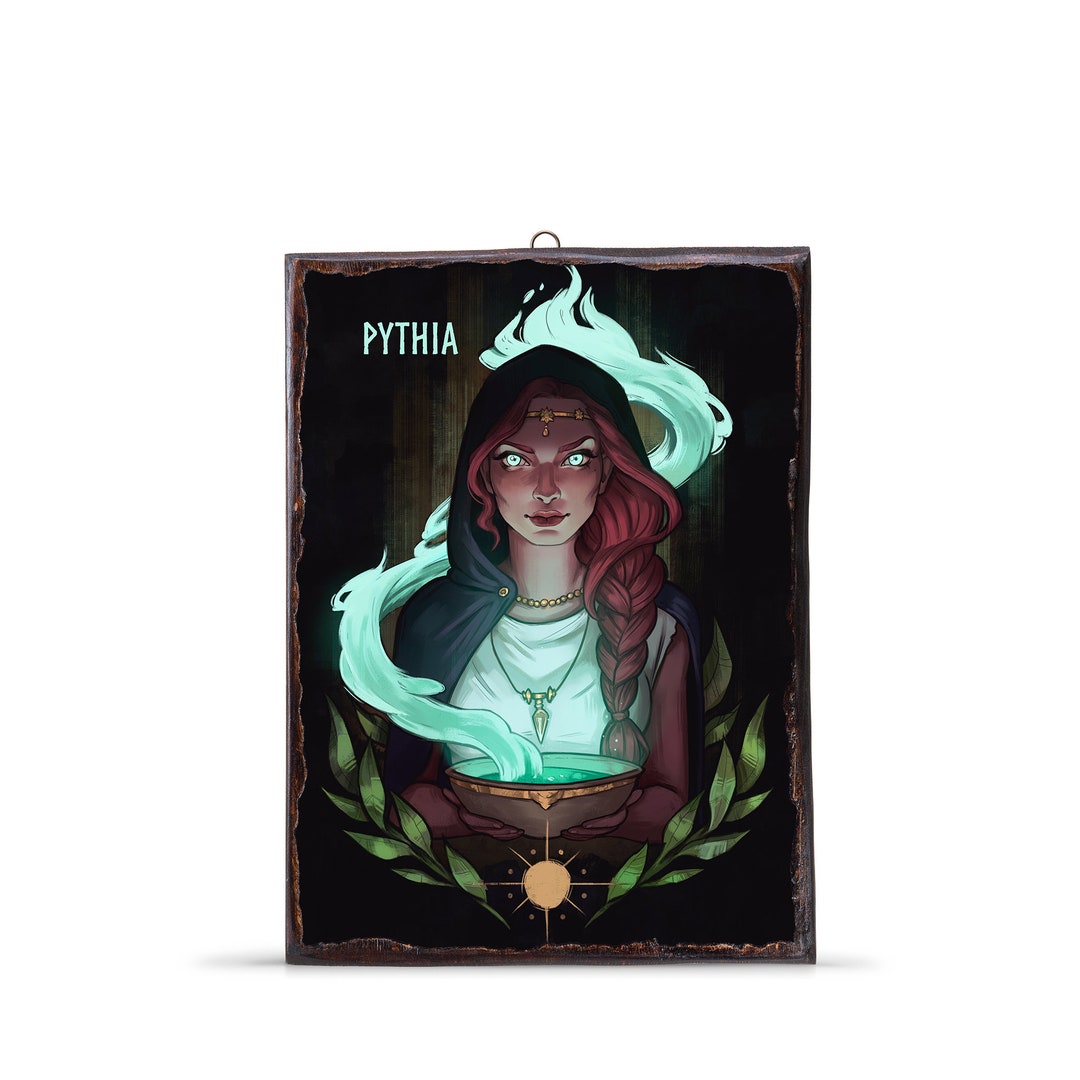 Pythia -wooden Frame- Greek Mythology - Fantasy Decor - Myth and ...