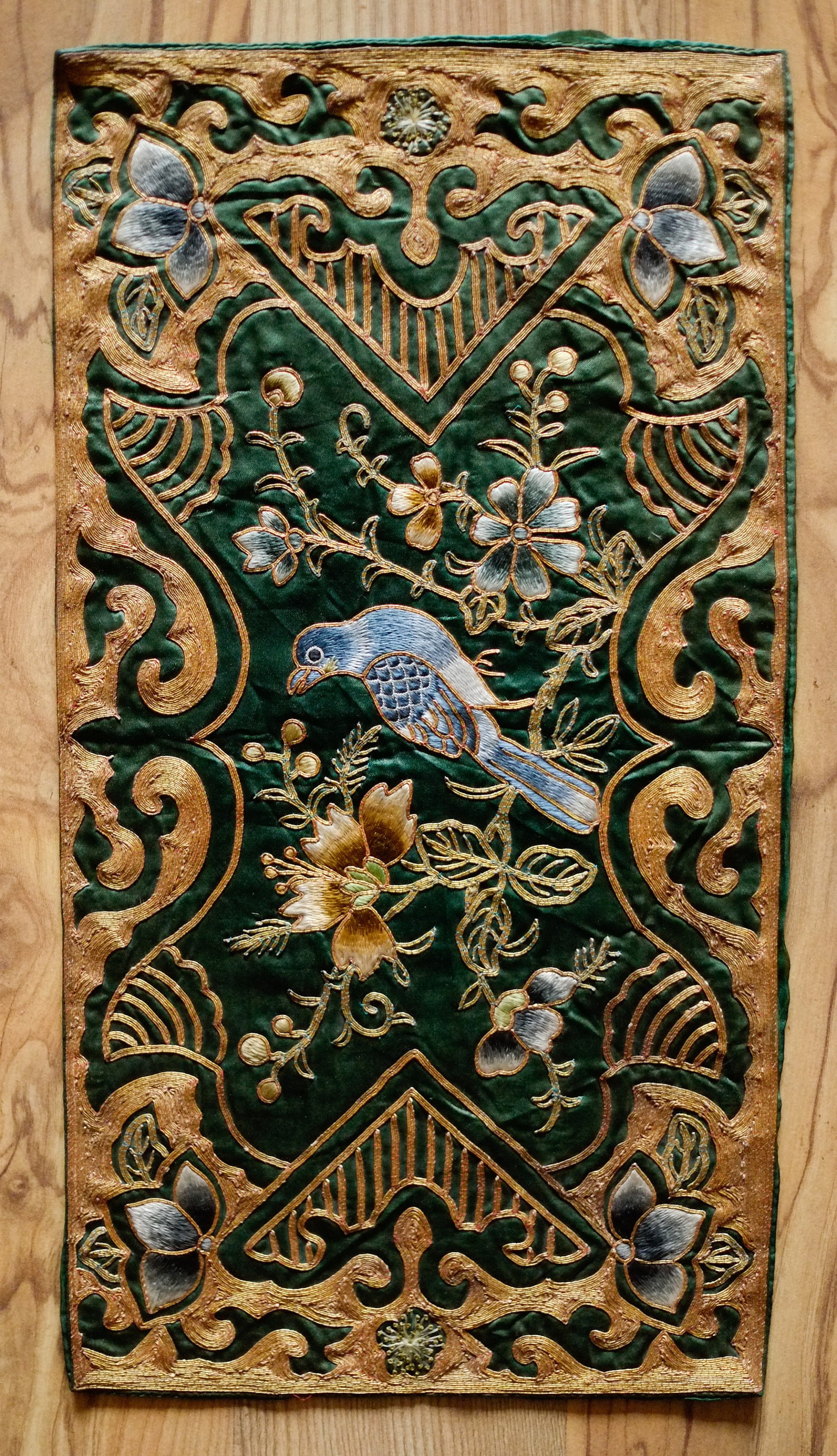 Chinese Gold Thread and Silk Embroidery - Etsy