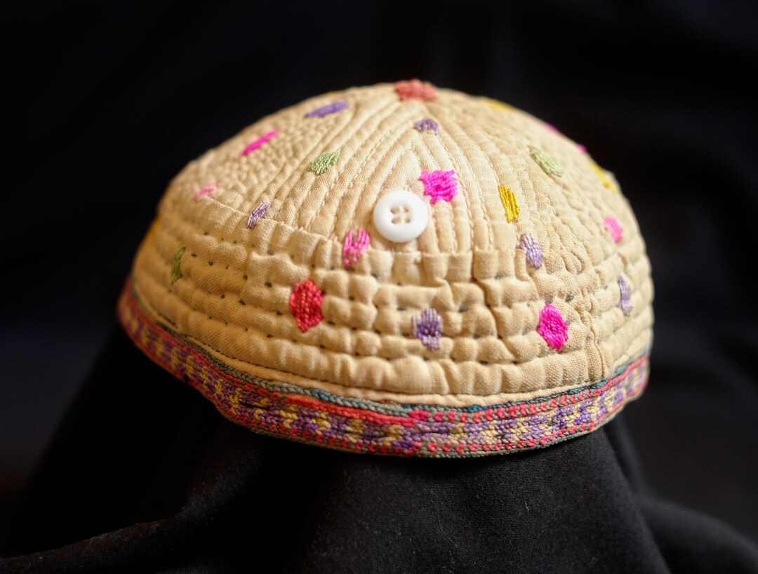 Turkmen Lacing Stitch Embroidered Cap - Etsy