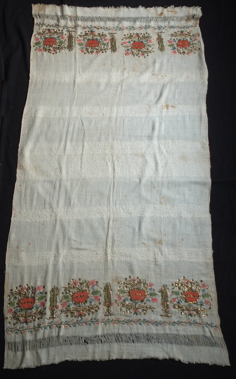 Ottoman Embroidered Hamam Towel With Loop Pile - Etsy