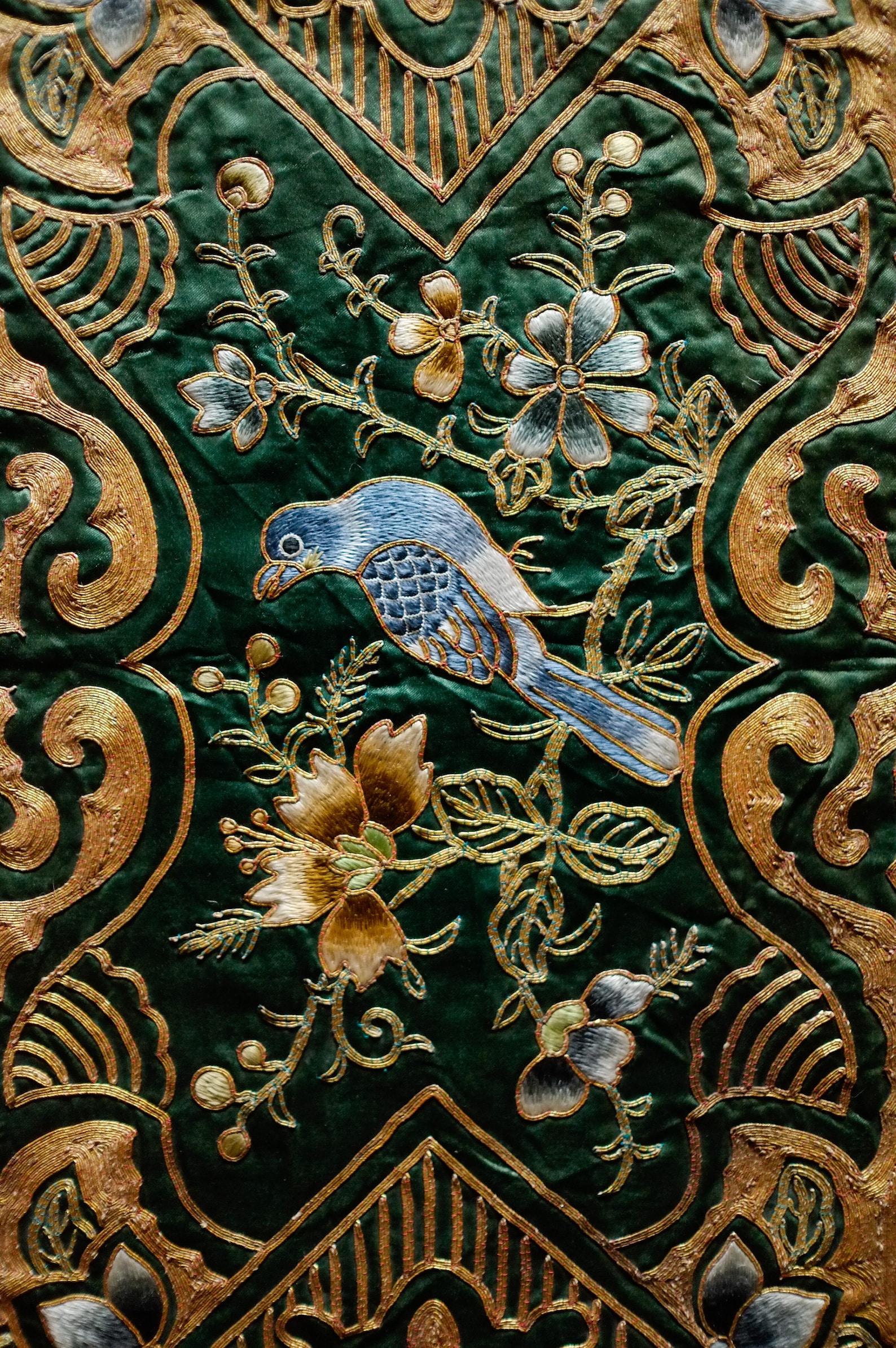 Chinese Gold Thread and Silk Embroidery - Etsy