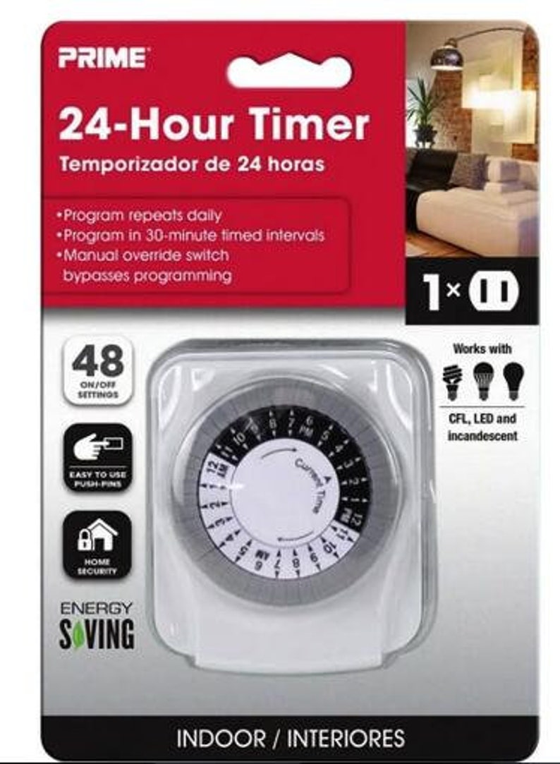 Prime Push-pin Timer, 1 Outlet White 5 Out of 5 Stars. Turns Outlets on ...