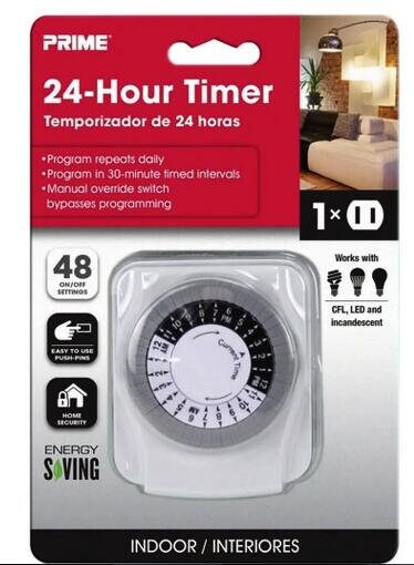 Prime Push-pin Timer, 1 Outlet White 5 Out of 5 Stars. Turns Outlets on ...