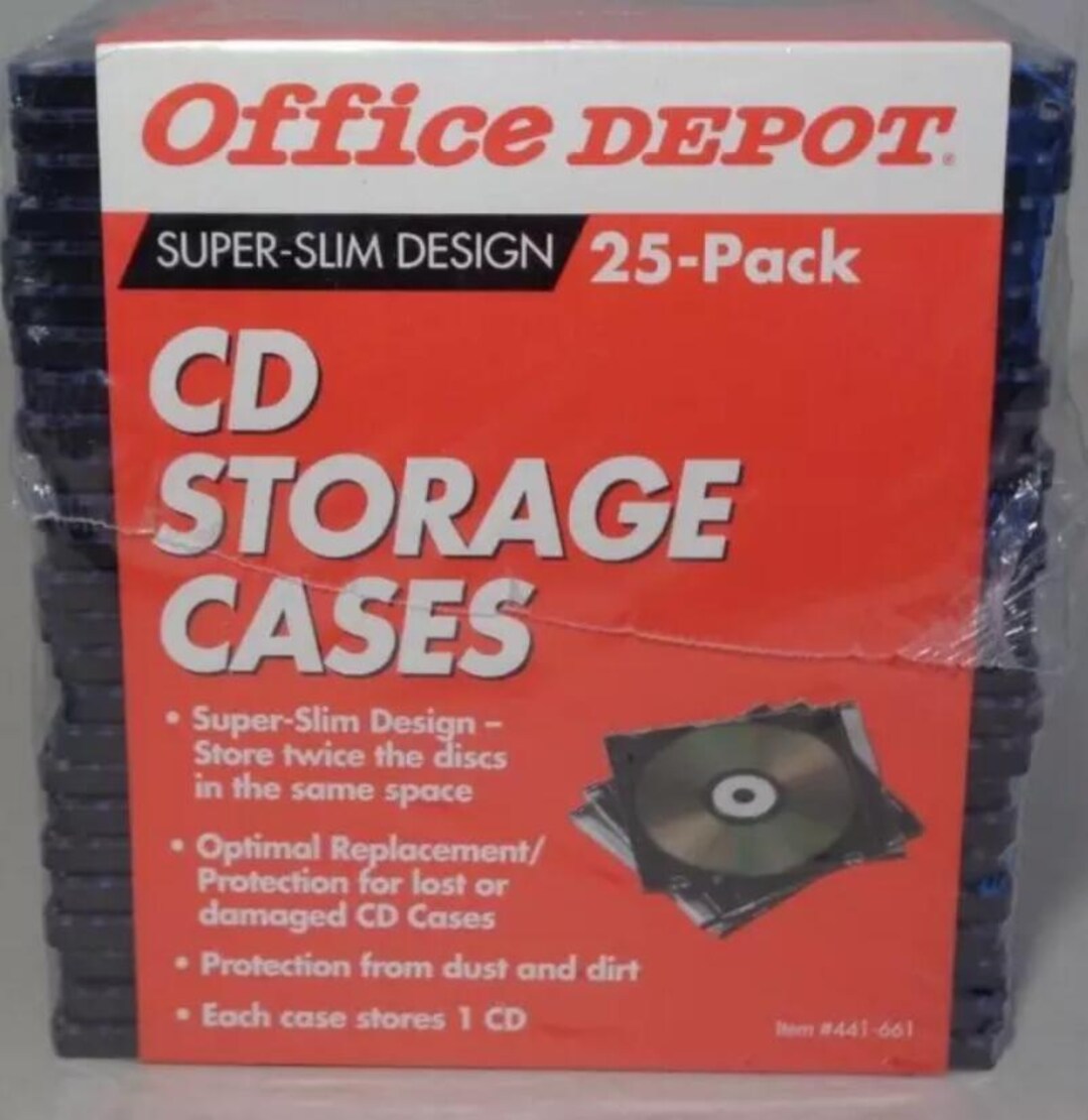 Office Depot Super Slim Design New 25 Pack CD Dvd Storage Cases New ...