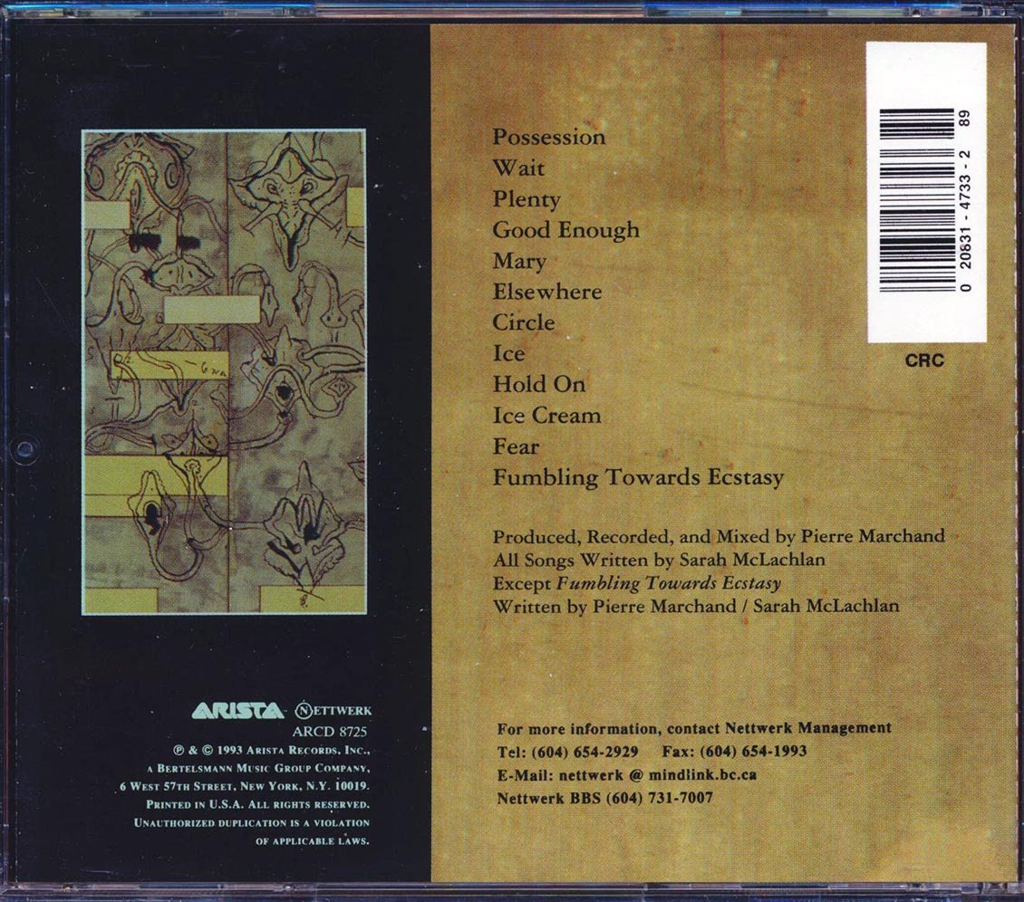 Sarah Mclachlan Fumbling Towards Ecstasy