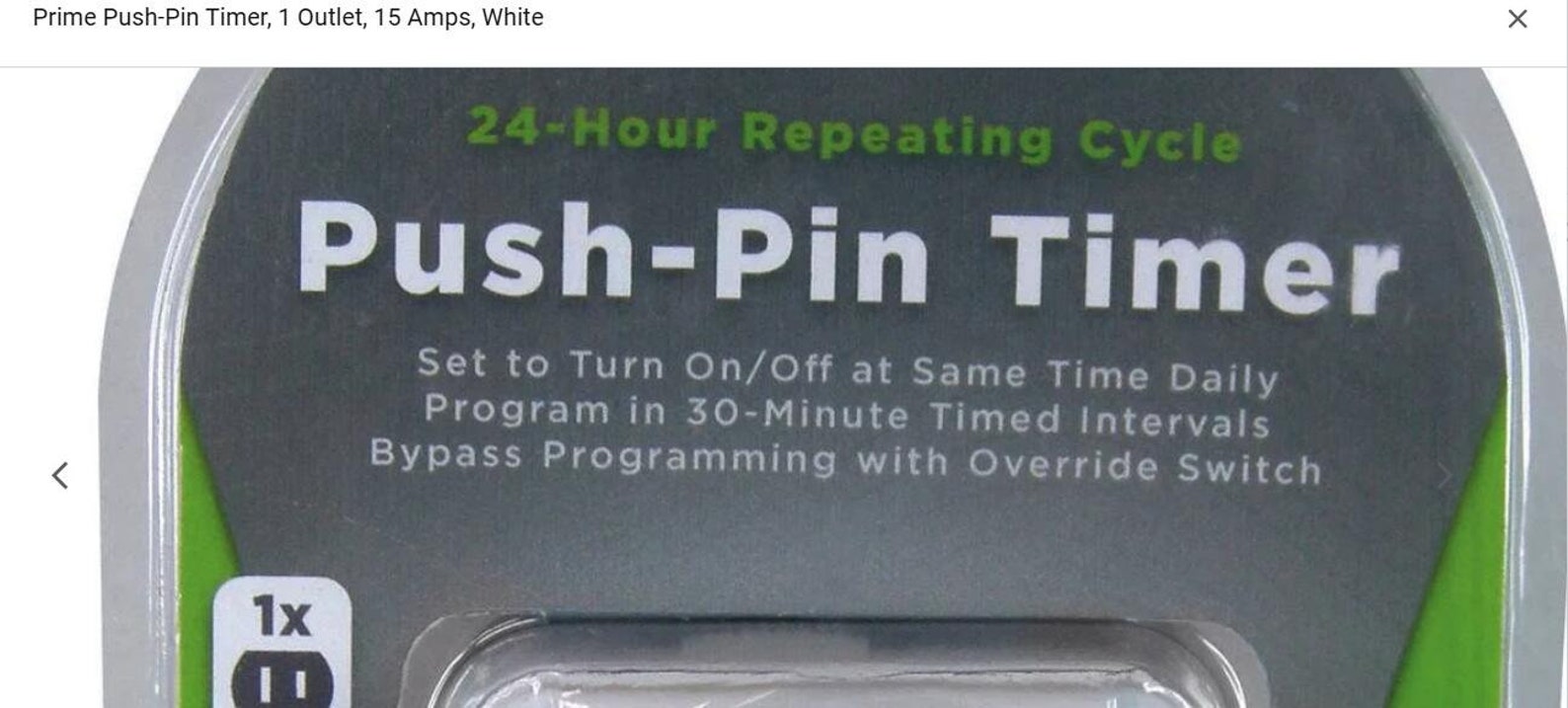 Prime Push-pin Timer, 1 Outlet White 5 Out of 5 Stars. Turns Outlets on ...